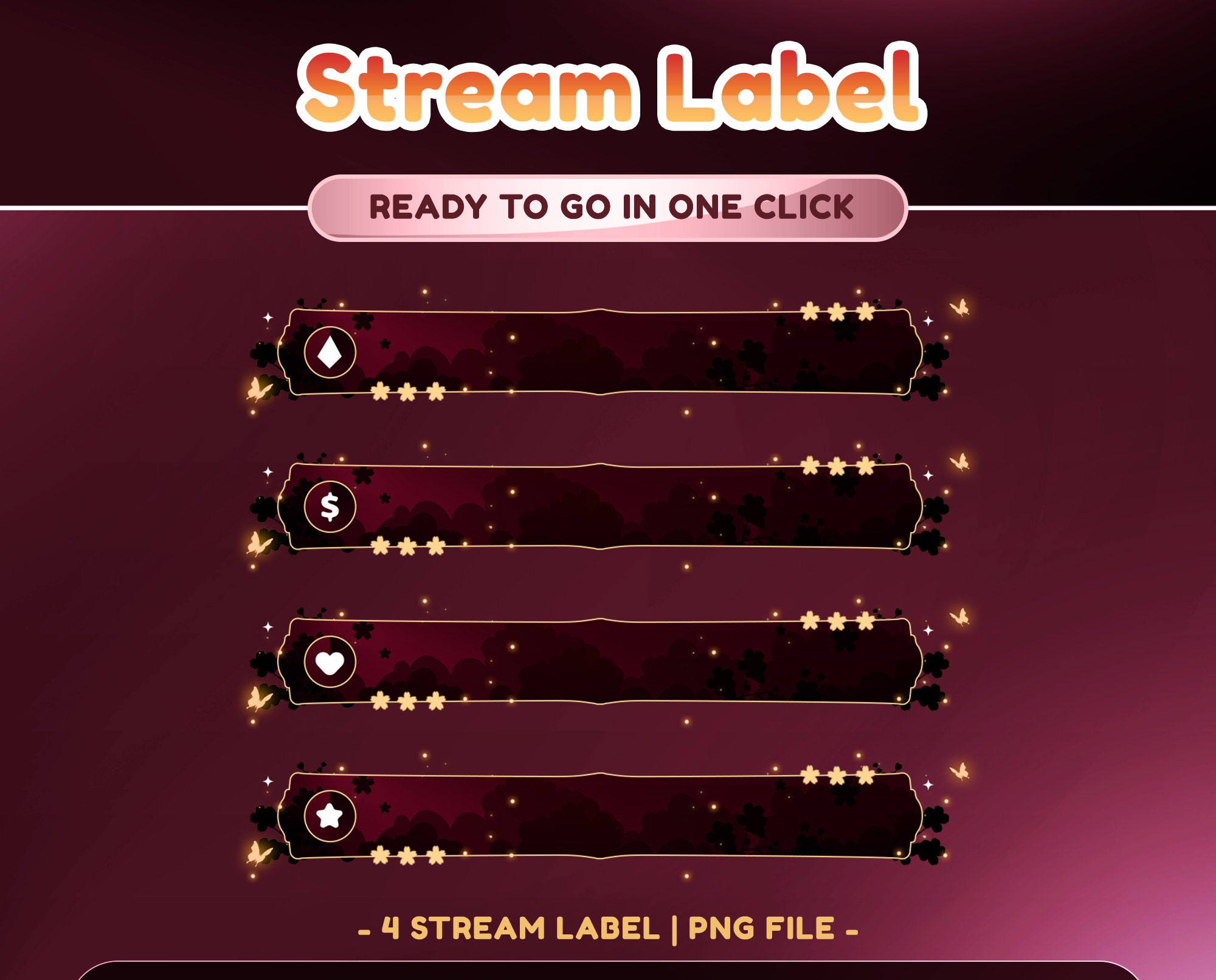 Sakura Glimmer Animated Stream Pack for Twitch, Youtube | Japan Theme ...