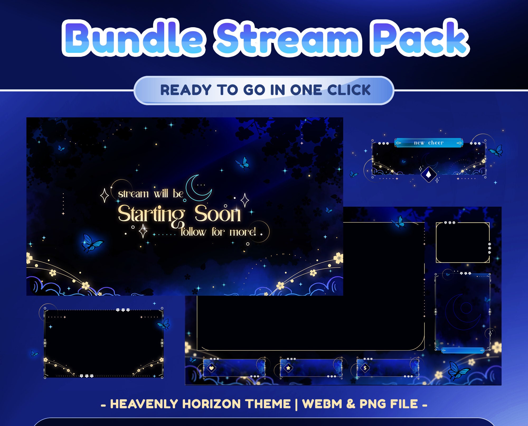 Heavenly Horizon Animated Stream Overlay for Twitch, Youtube Celestial ...