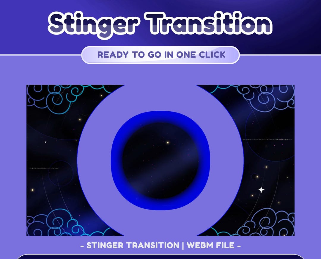 Starry Dream Animated Stinger Transition for Twitch, Galaxy Starry ...