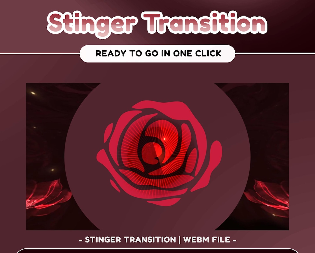 Red Flower Animated Stinger Transition for Twitch, Red Stream Overlay ...