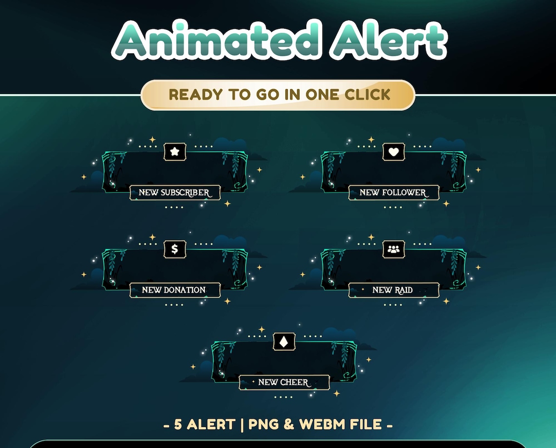 Nature Midnight Animated Stream Pack for Twitch,youtube, Sky Dark Color ...