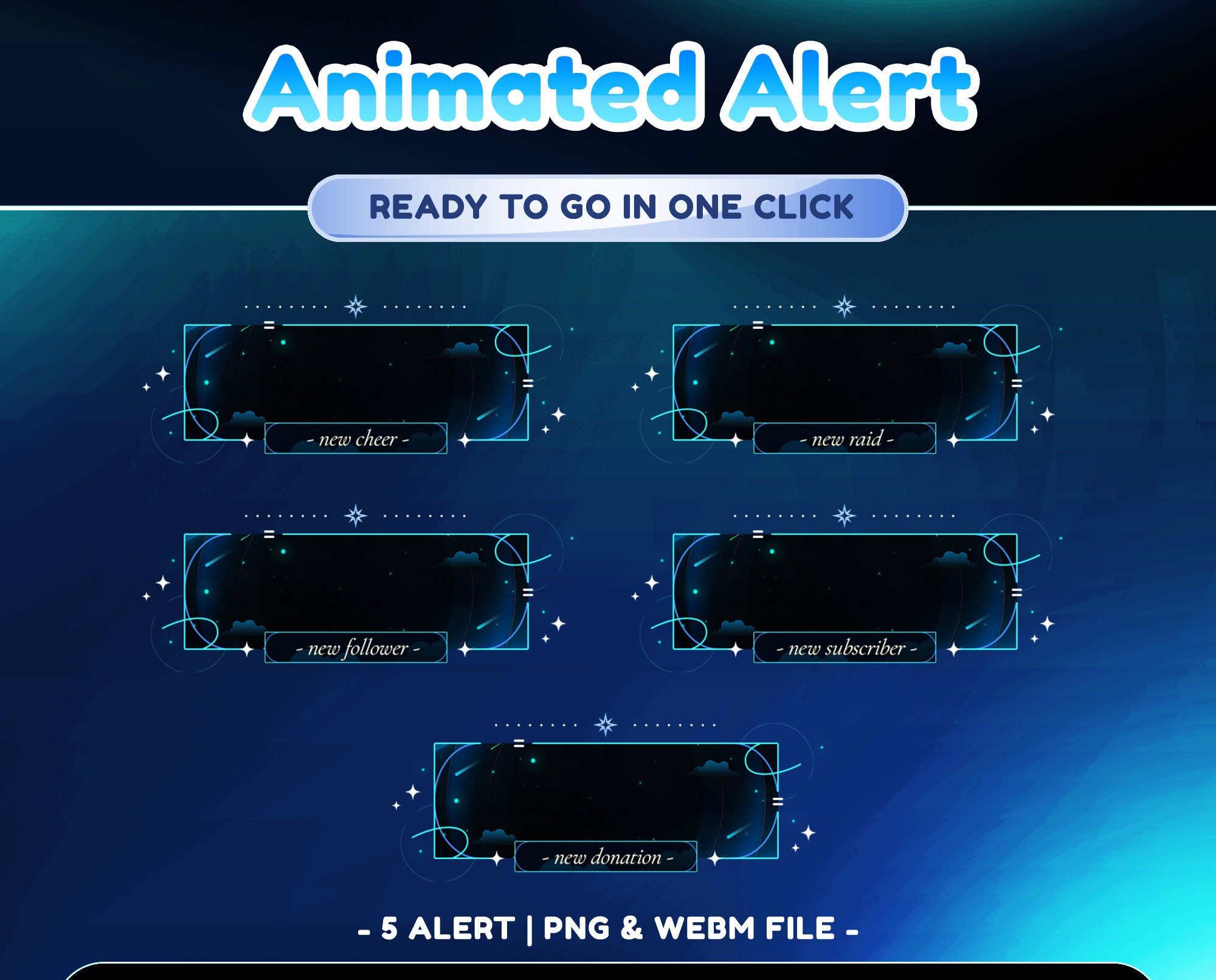 Emerald Cloudscape Animated Stream Alert for Twitch, Youtube ...