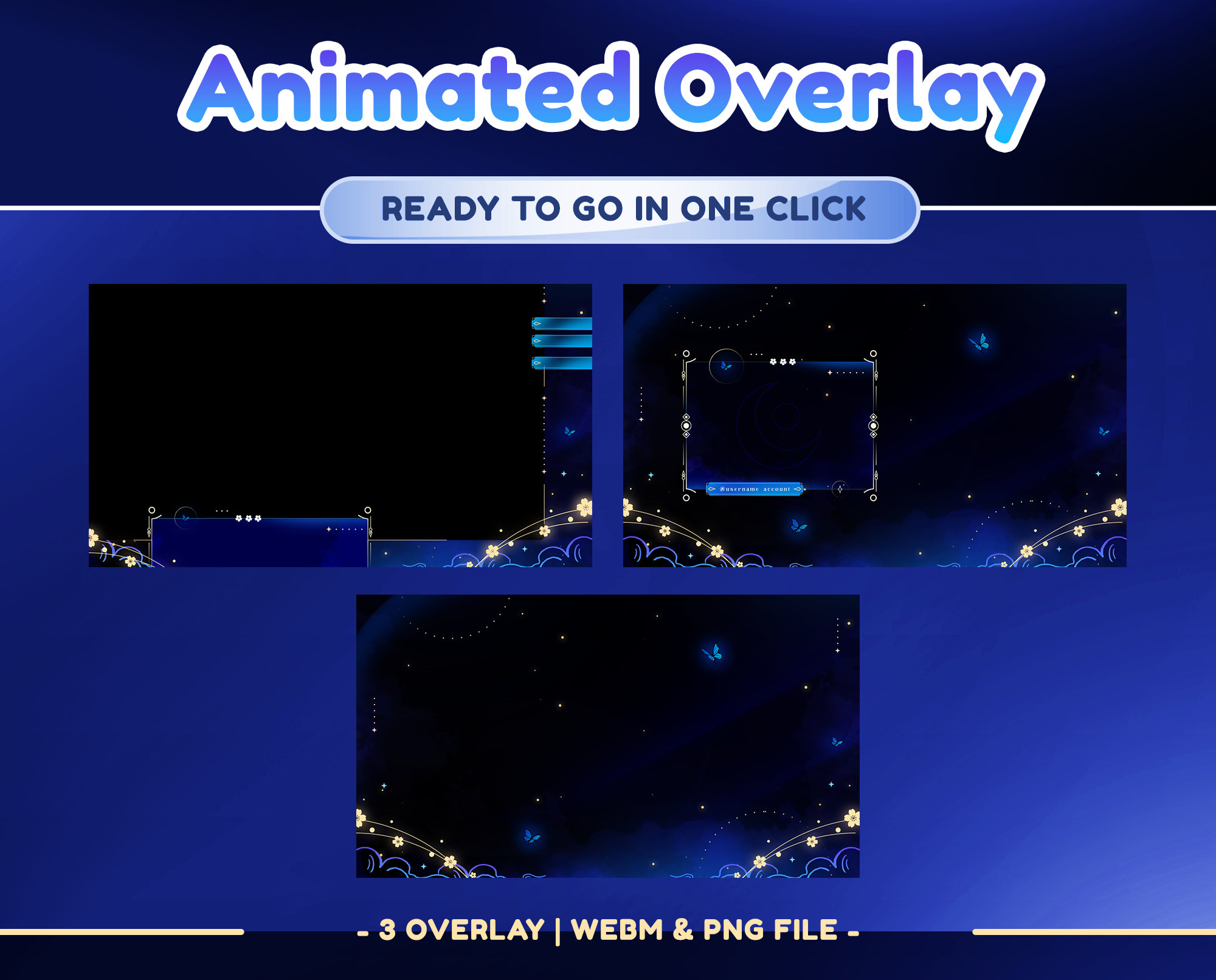 Heavenly Horizon Animated Vtuber Overlay for Twitch, Youtube Celestial ...