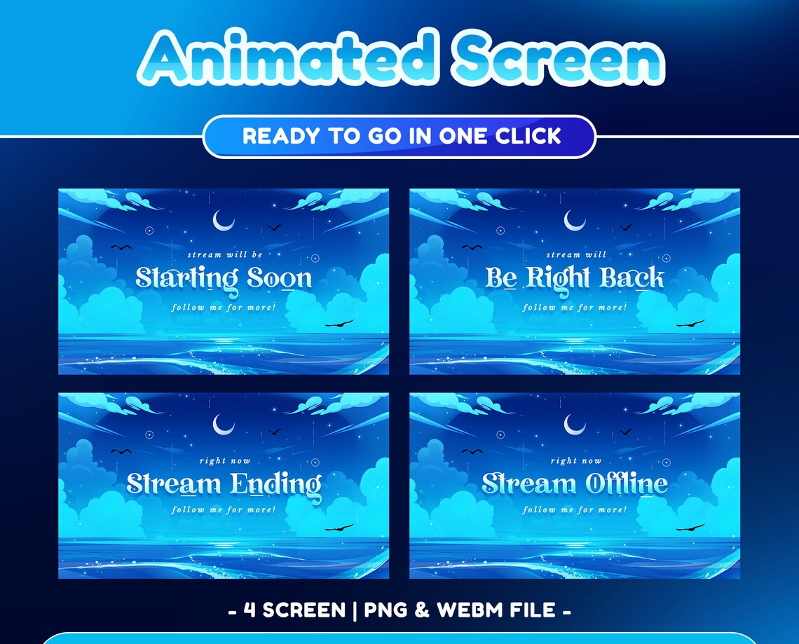 Night of the Ocean Animated Stream Pack for Twitch, Youtube, Twitch ...