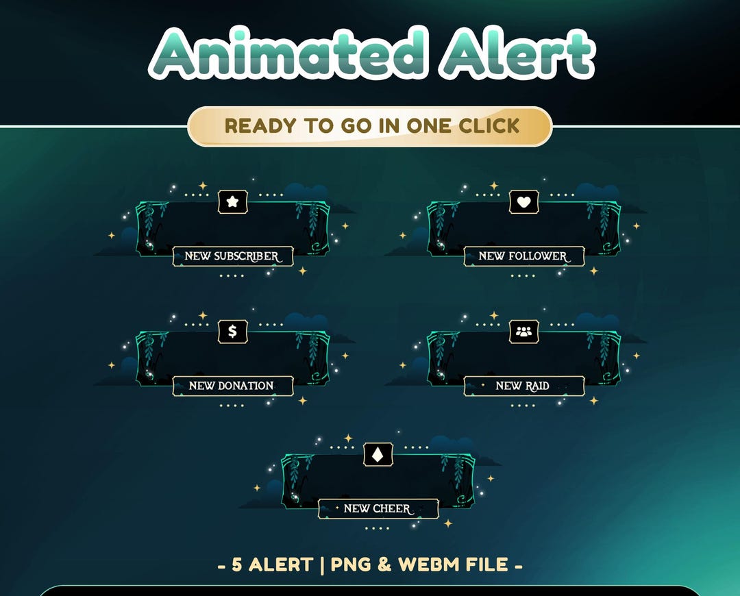 Nature Midnight Animated Stream Alert for Twitch, Moonlit Mountain ...