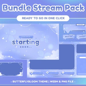 Butterflybloom Animated Stream Pack for Twitch,youtube | Kawaii Theme ...