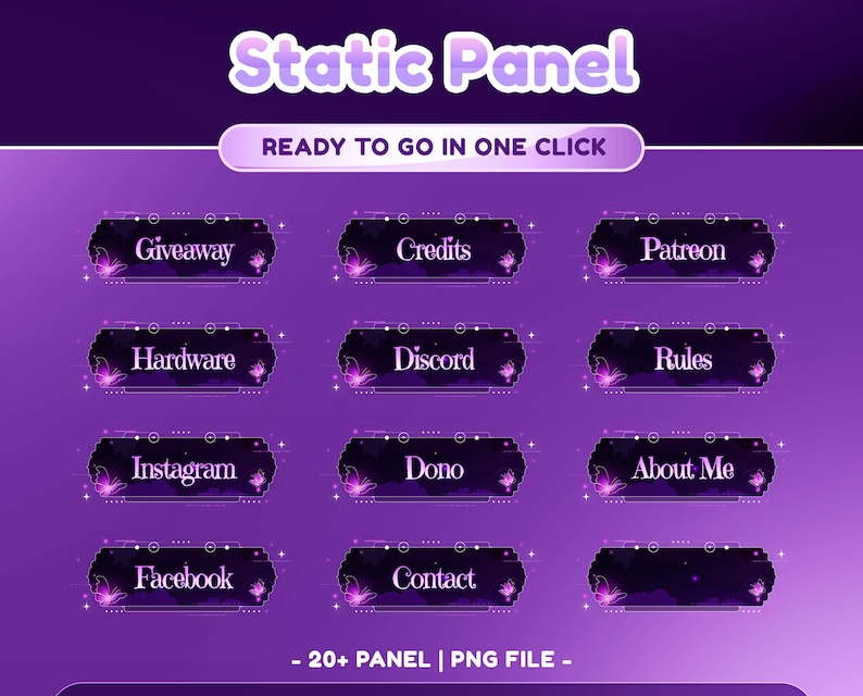 Velvet Flutter Static Stream Panel for Twitch,youtube | Celestial Theme ...