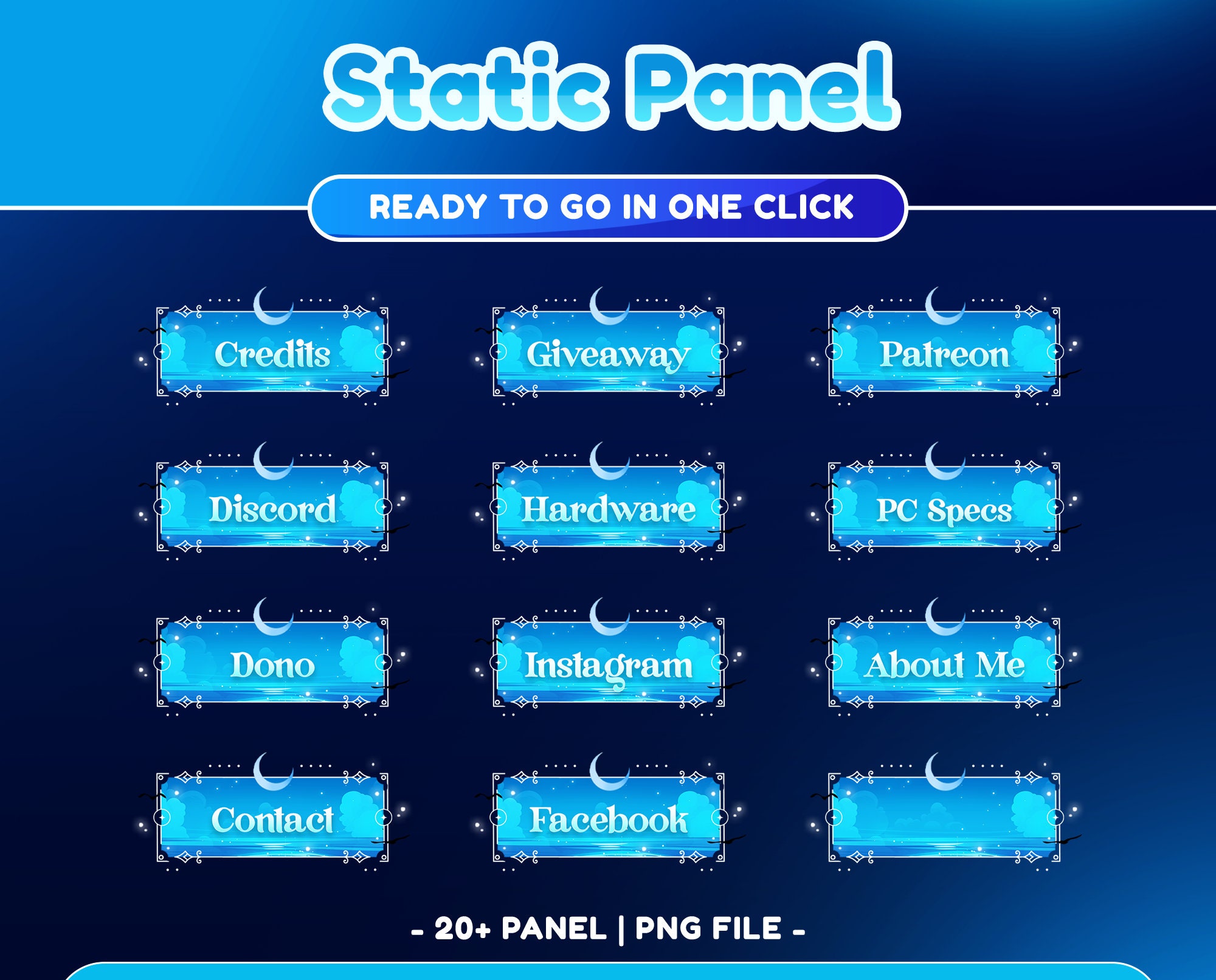 Night of the Ocean Static Stream Panel for Twitch, Youtube, Twitch ...