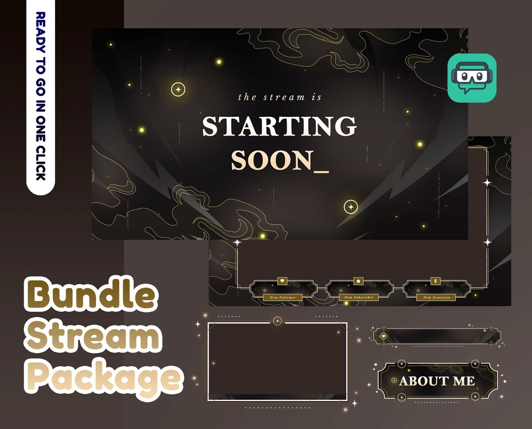Eclipse Aura Animated Stream Pack for Twitch Youtube, Dark Gold Overlay ...