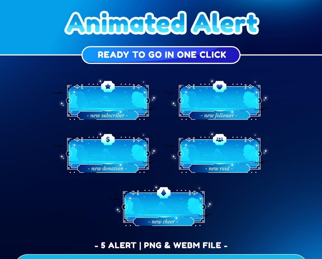 Night of the Ocean Animated Stream Alert for Twitch, Youtube, Alert ...