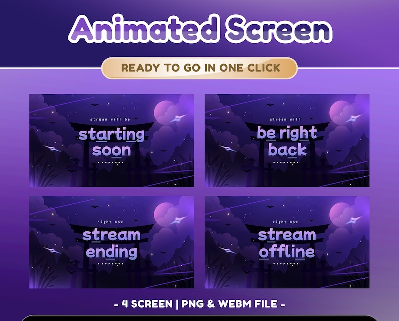 Japan Night Animated Stream Screen for Twitch, Youtube, Twitch Overlay ...