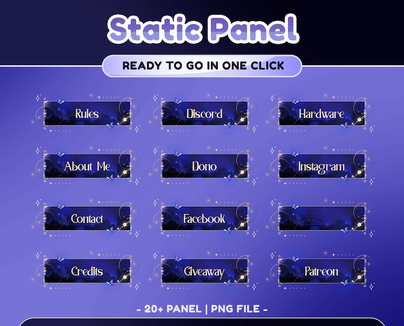 Mystic Night Animated Stream Overlay for Twitch, Night Theme Twitch ...
