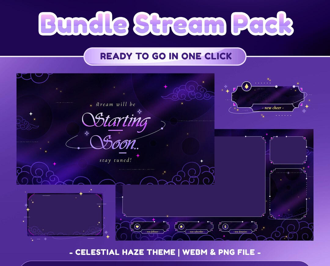 Celestial Haze Animated Stream Pack for Twitch,youtube | Galaxy Theme ...