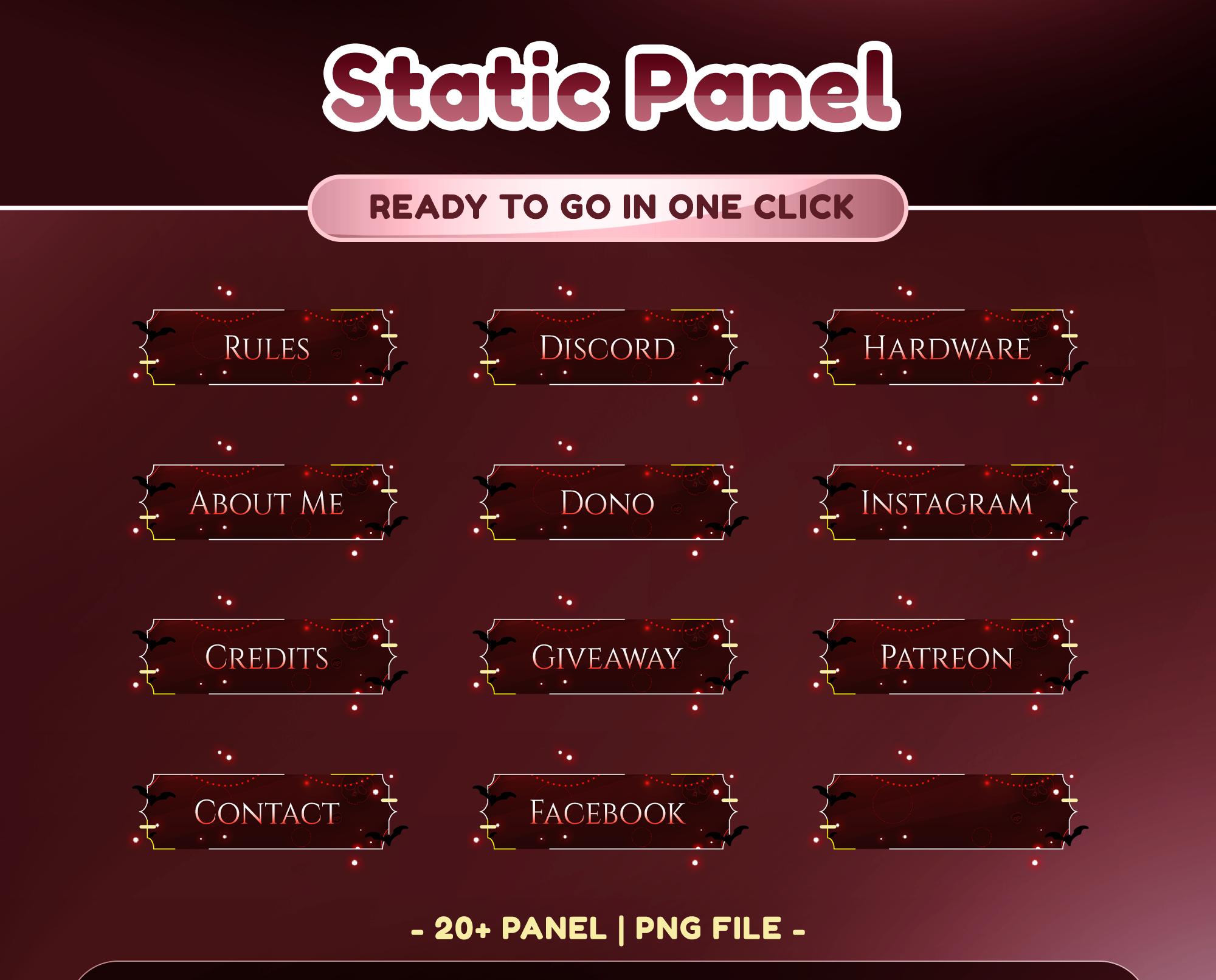 Shadow Skull Static Stream Panel for Twitch, Youtube, Haunted Theme ...