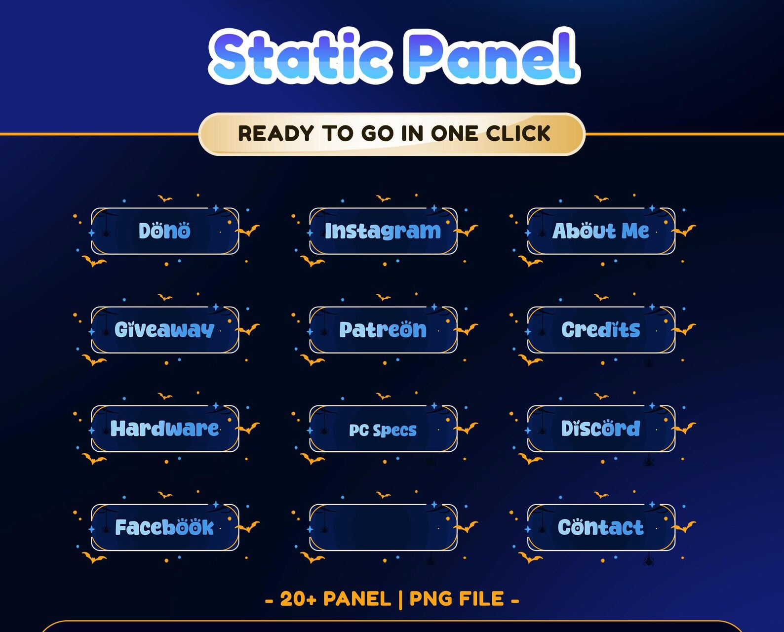 Creepy Midnight Animated Stream Pack for Twitch, Youtube, Halloween ...