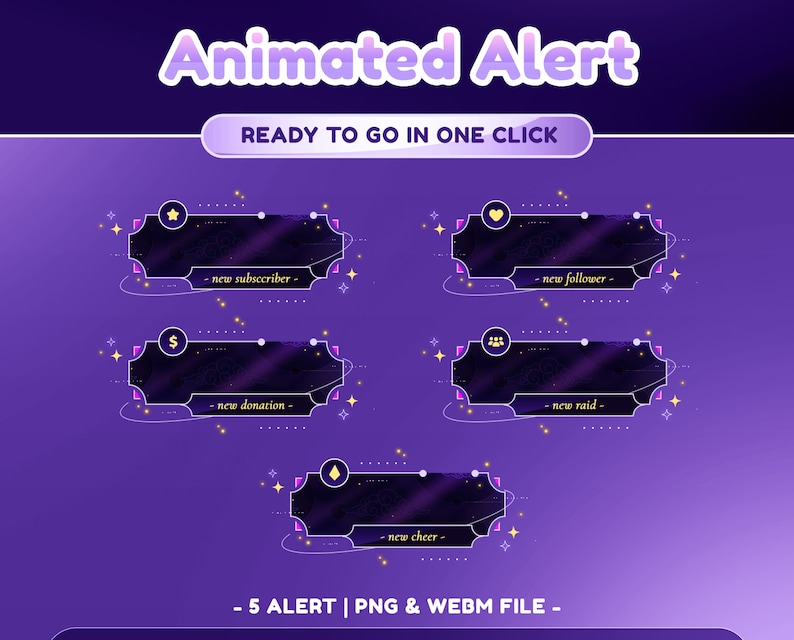 Celestial Haze Animated Stream Alert for Twitch, Youtube | Galaxy Theme ...