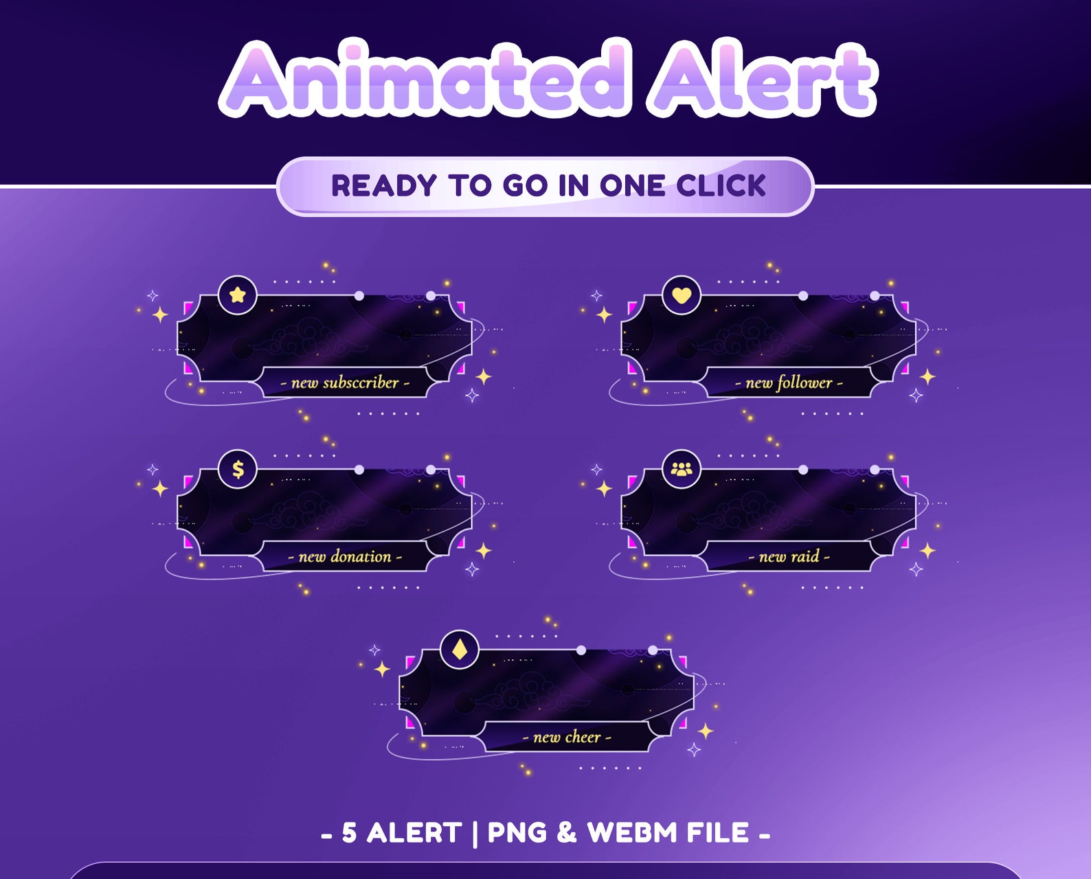 Celestial Haze Animated Stream Pack for Twitch,youtube | Galaxy Theme ...
