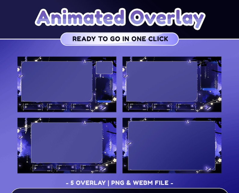 Mystic Night Animated Stream Overlay for Twitch, Night Theme Twitch ...