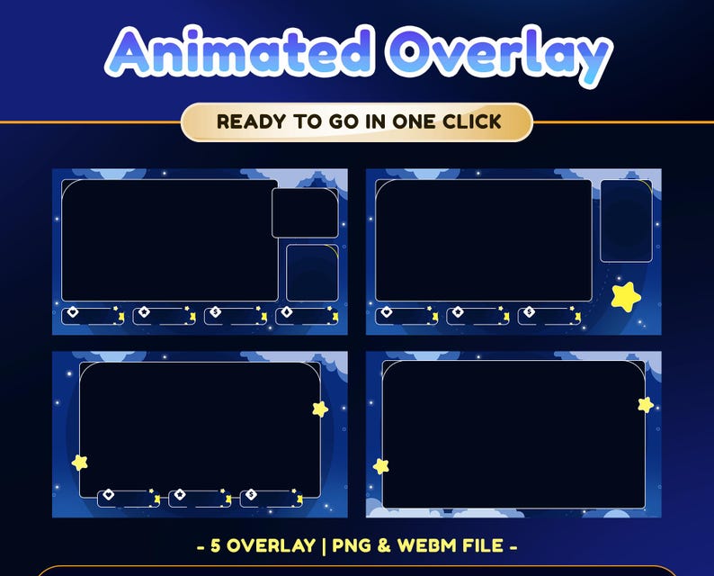 Cloudy Sky Animated Streamo] Overlay Package, Overlay for Twitch ...