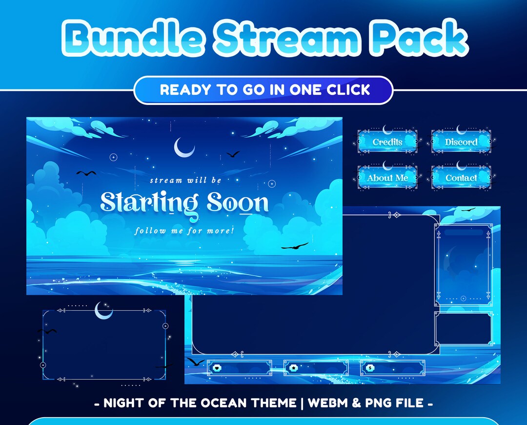 Night of the Ocean Animated Stream Pack for Twitch, Youtube, Twitch ...