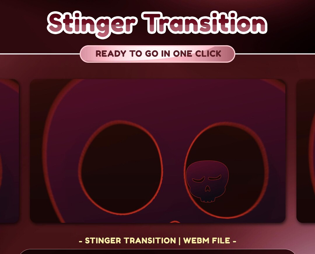 Shadow Skull Animated Stinger Transition for Twitch, Youtube, Halloween Transition, Skull ...