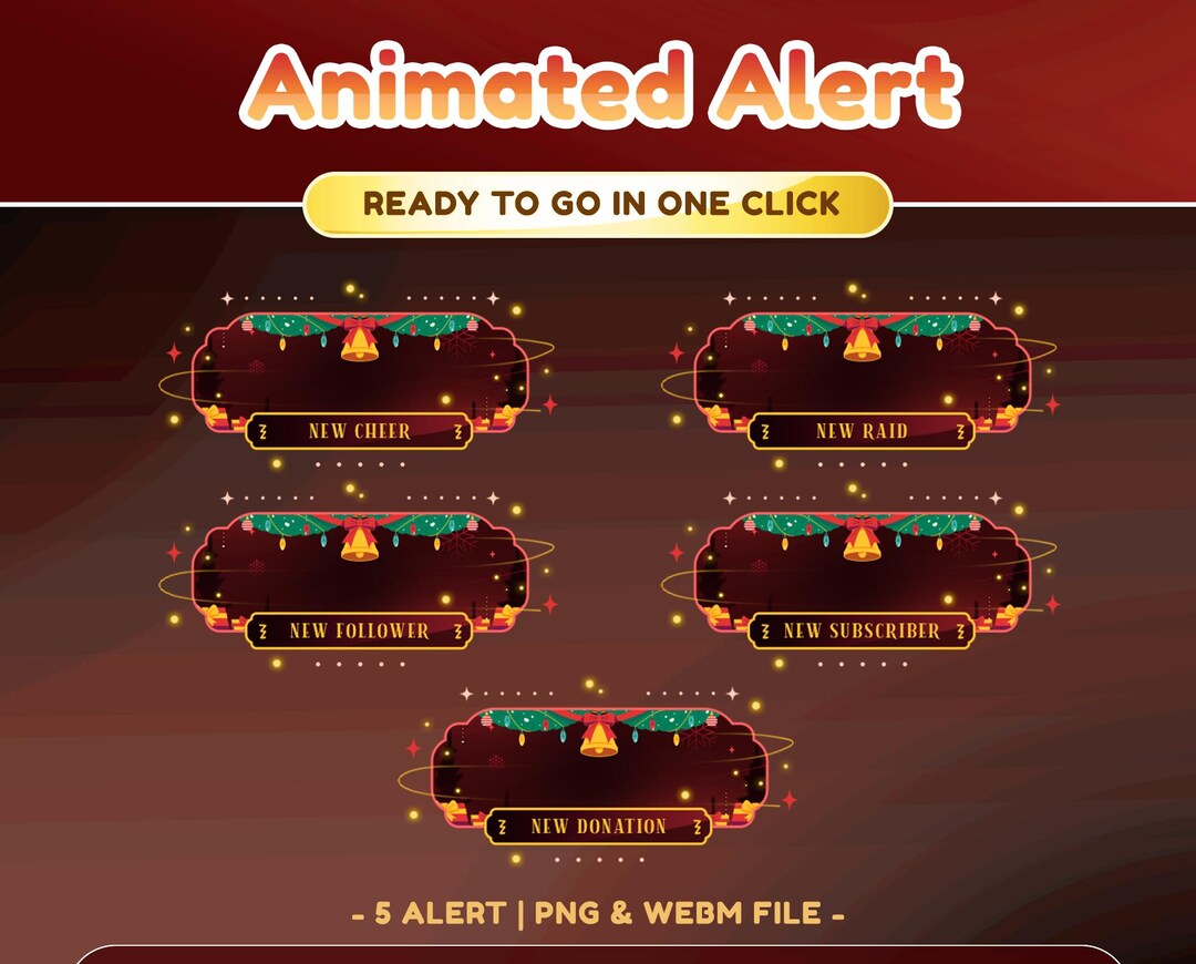 Christmas Festive Animated Stream Alert for Twitch, Youtube, Alert ...