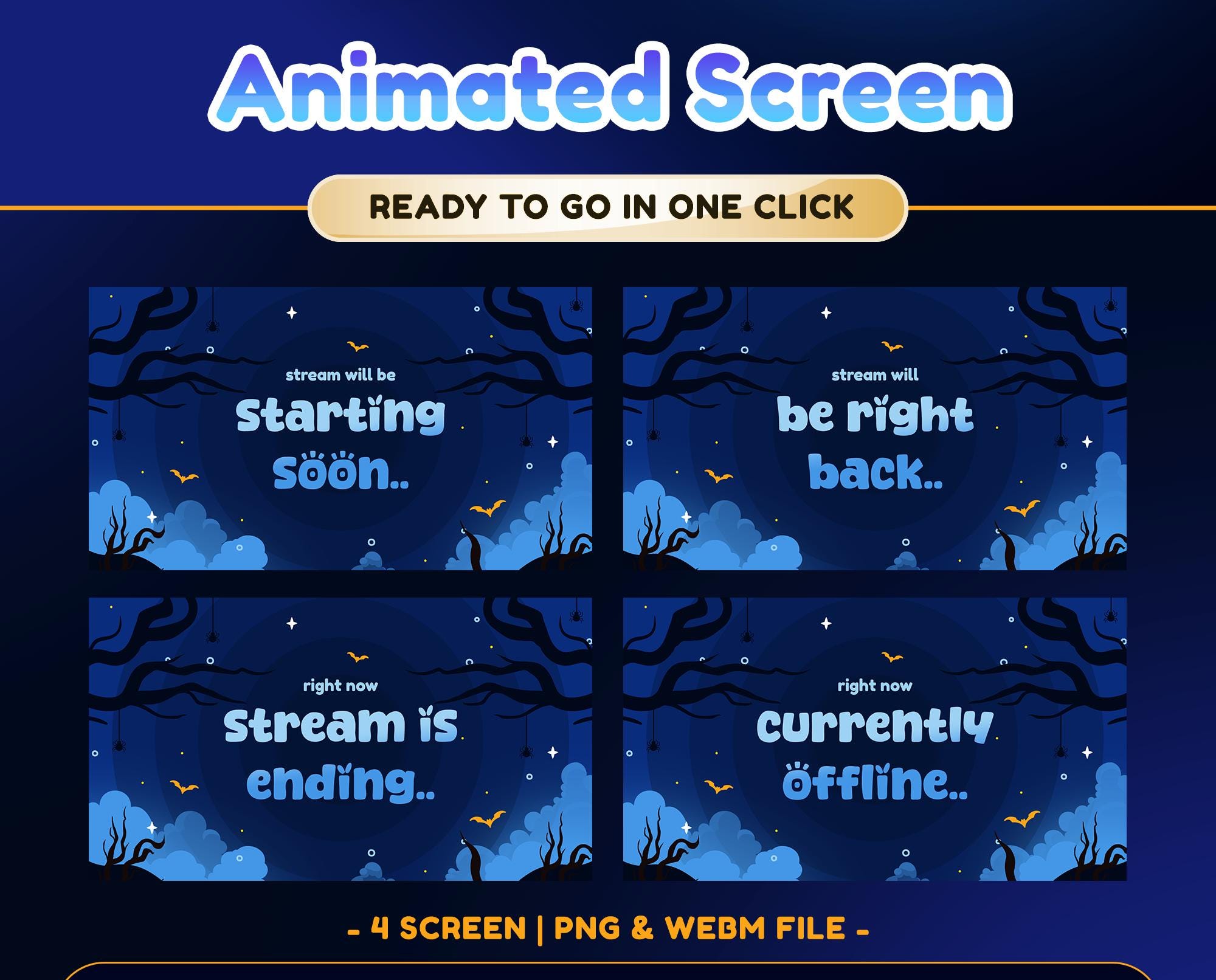 Creepy Midnight Animated Stream Screen for Twitch, Youtube, Stream ...