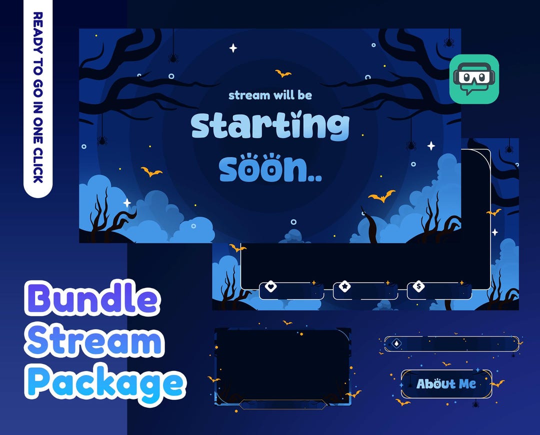 Creepy Midnight Animated Stream Pack for Twitch, Youtube, Halloween ...