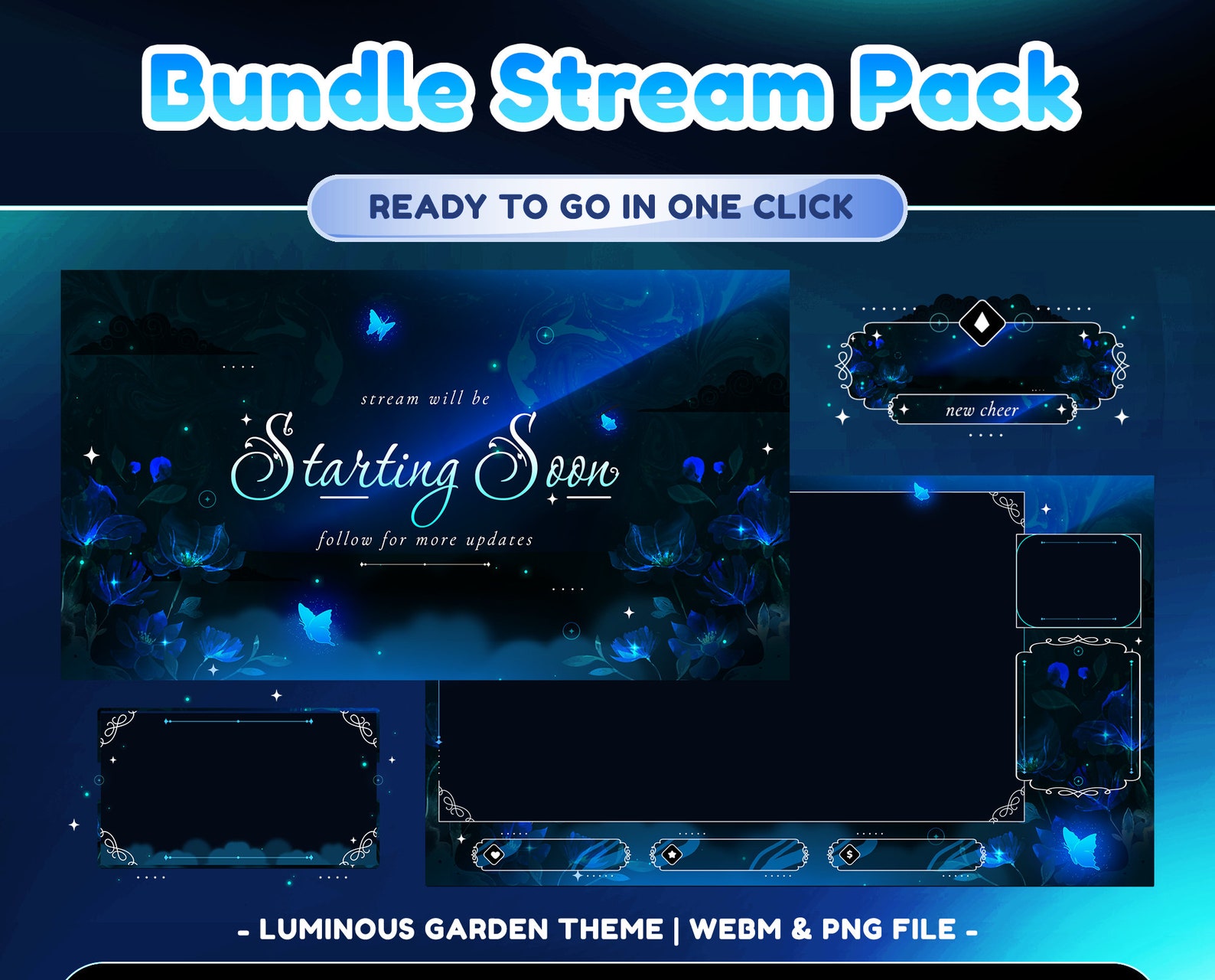 Luminous Garden Animated Stream Overlay for Twitch, Youtube, Celestial ...