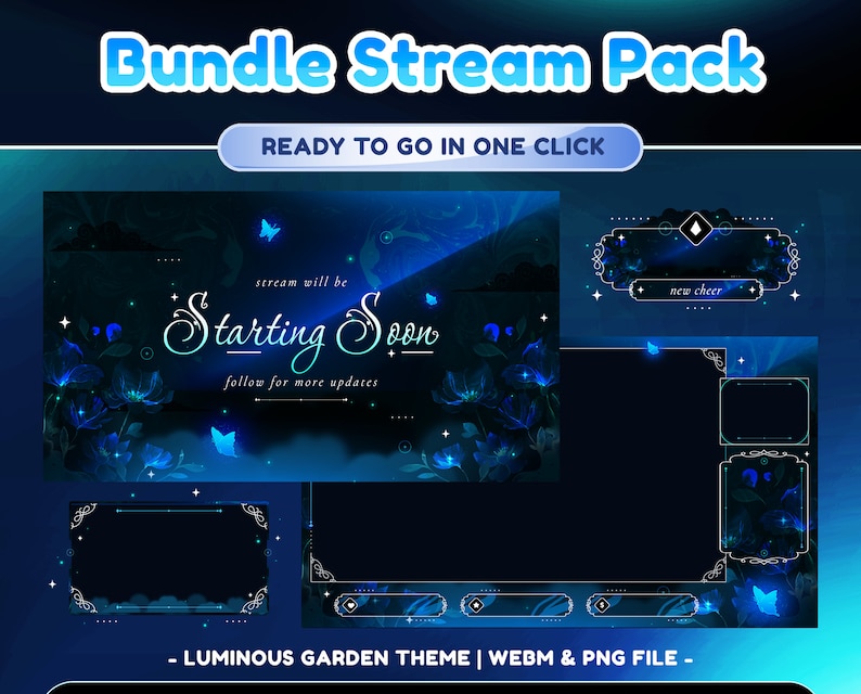 Luminous Garden Animated Stream Overlay for Twitch, Youtube, Celestial ...