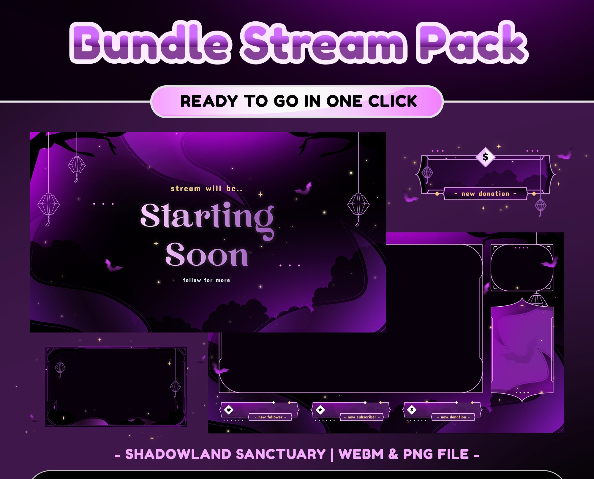 Shadowland Sanctuary Animated Stream Pack for Twitch, Youtube Haunted ...