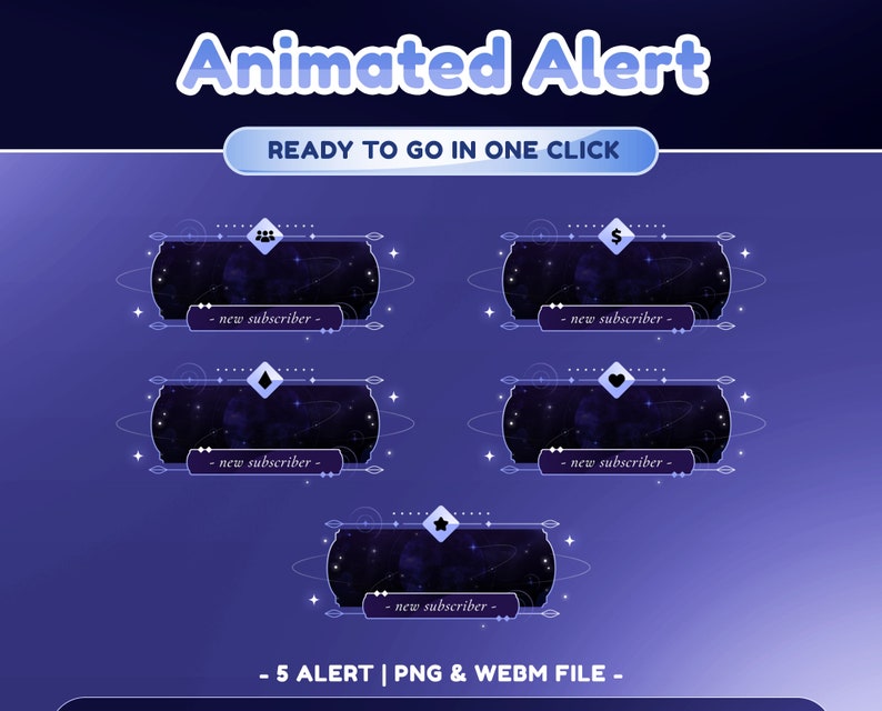 Cosmic Symphony Animated Stream Alert for Twitch,youtube, Kick ...