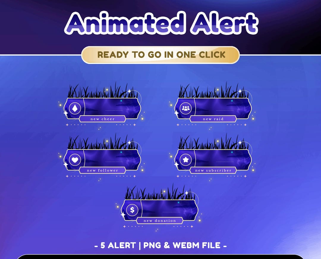 Cosmic Mountain Animated Stream Alert for Twitch,youtube, Kick ...