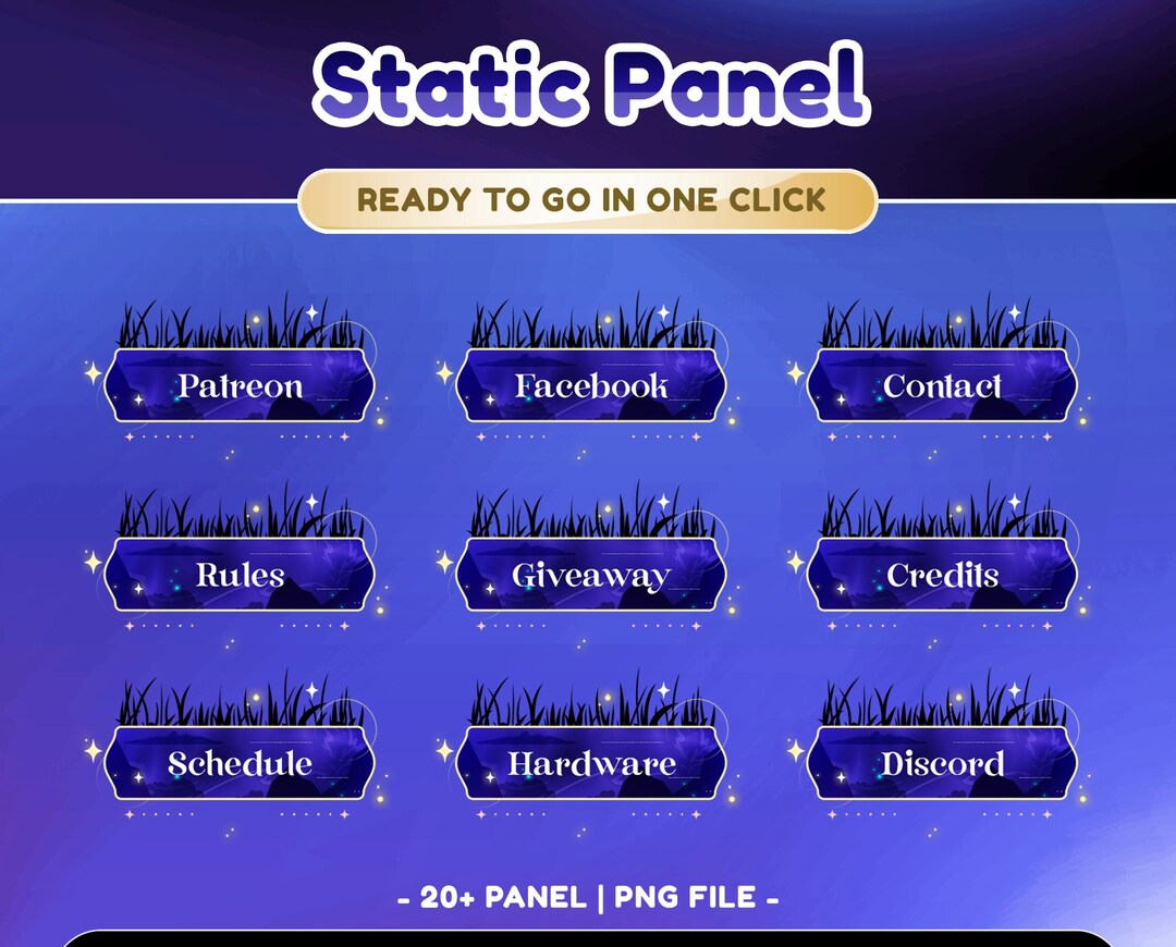 Cosmic Mountain Static Stream Panel for Twitch, Youtube, Kick, Button ...