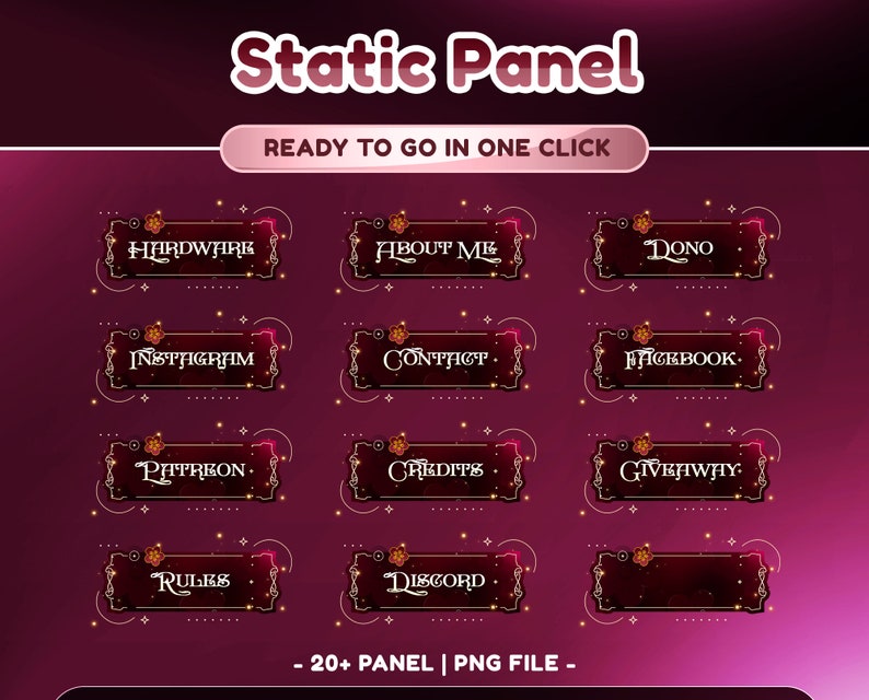 Tranquility Red Blossom Static Stream Panel for Twitch, Youtube, Panel ...
