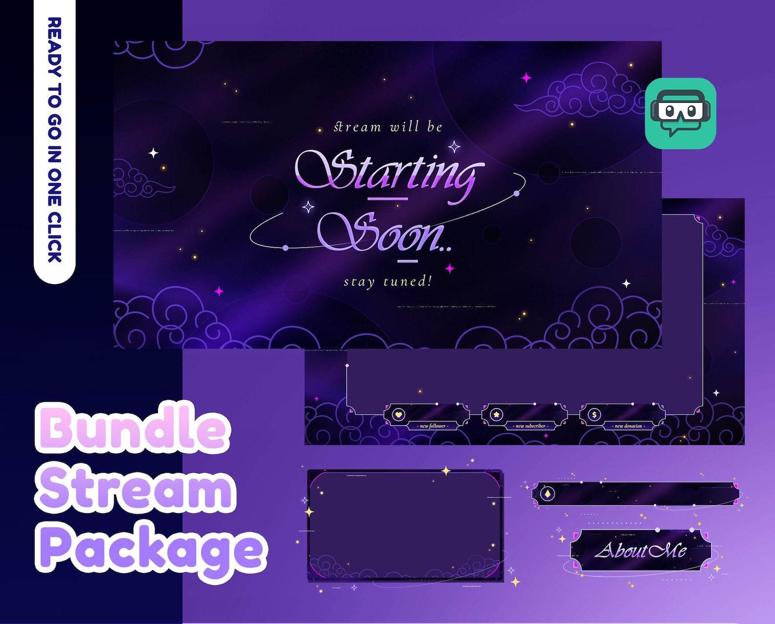 Celestial Haze Animated Stream Pack for Twitch,youtube | Galaxy Theme ...