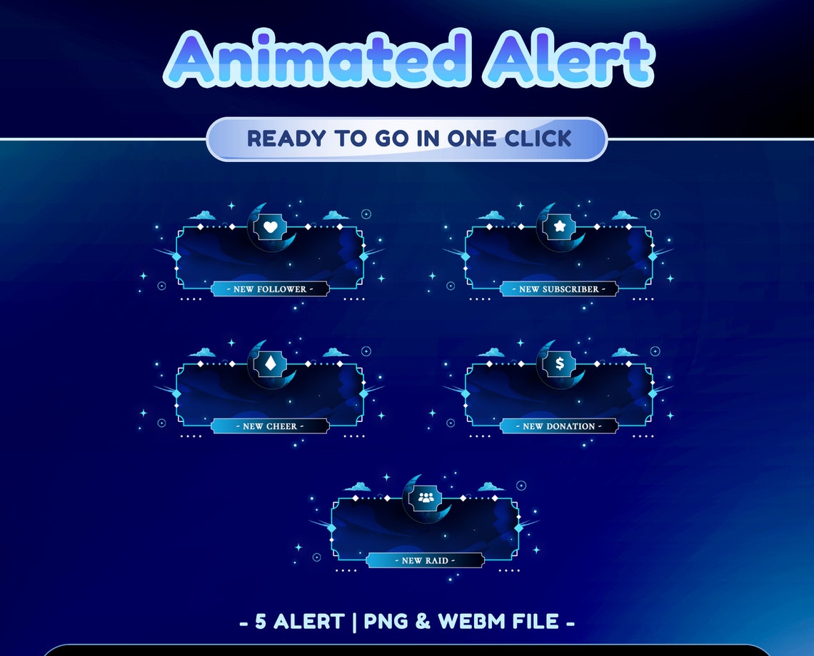 Lunar Serenity Animated Stream Alert for Twitch,youtube | Galaxy Theme ...