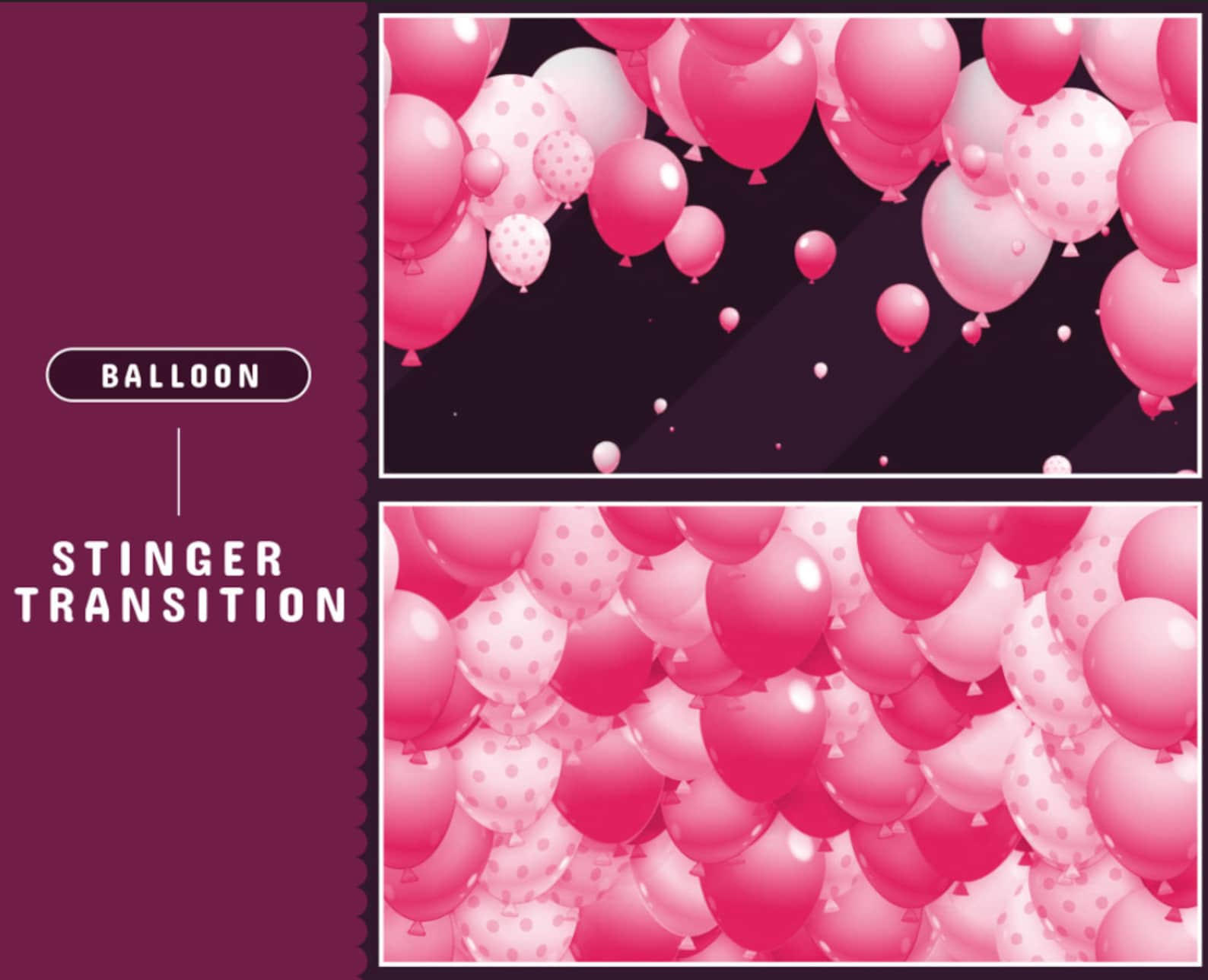 Pink Balloon Animated Transition for Twitch, Kick, Youtube Kawaii ...
