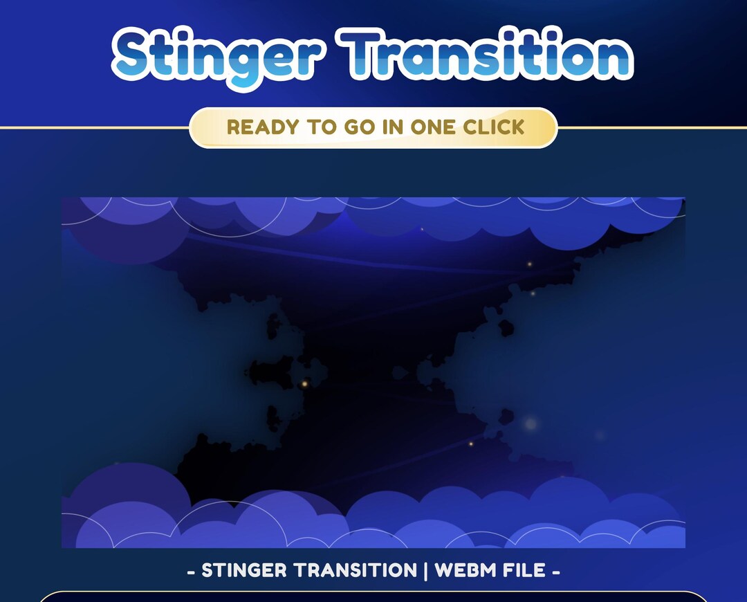Aurel Night Animated Stinger Transition for Twitch, Blue Purple ...