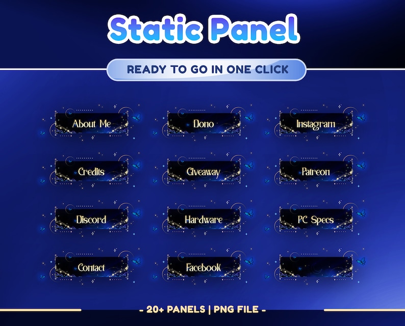 Heavenly Horizon Static Stream Panel for Twitch,youtube | Celestial ...