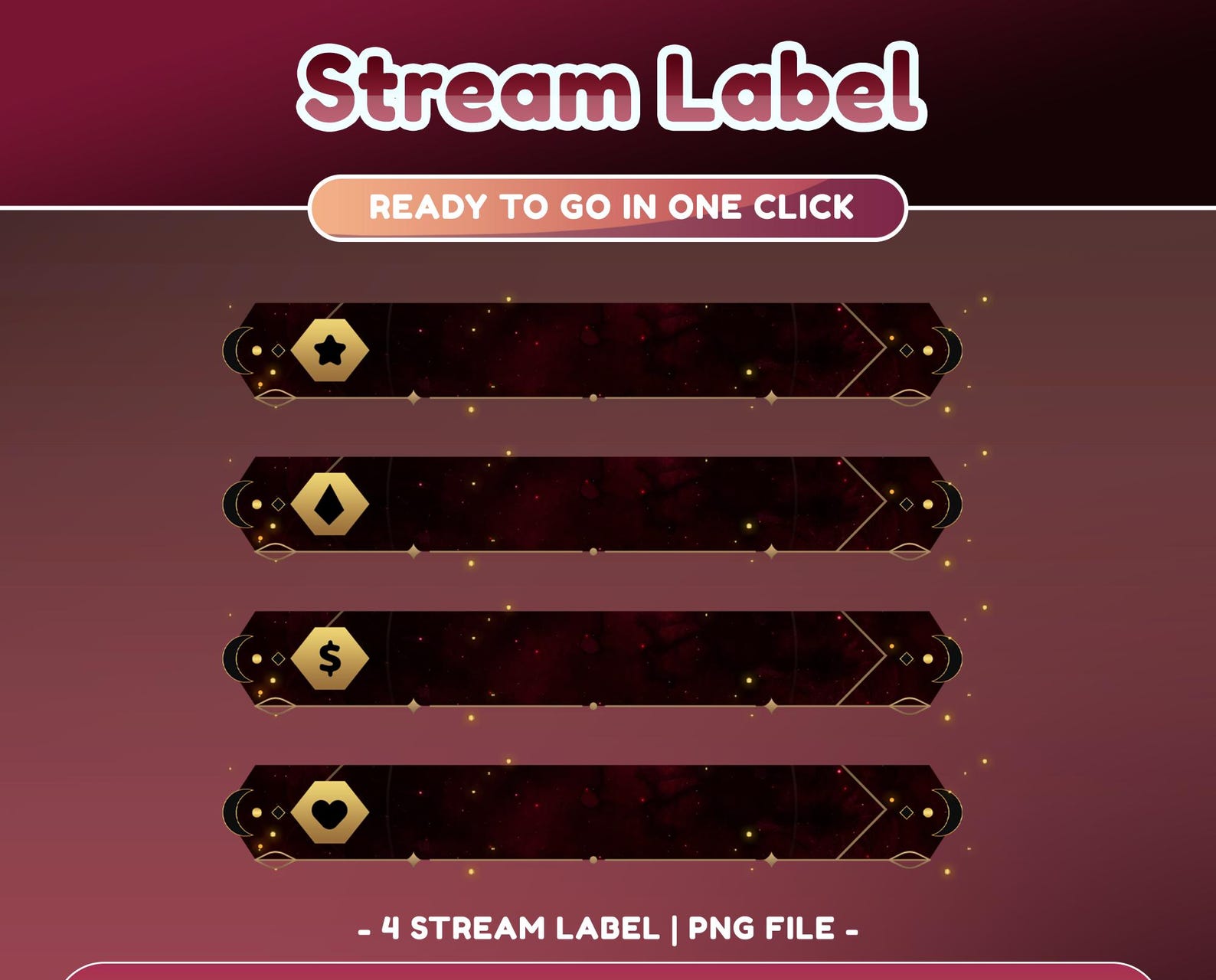 Mystic Tarot Animated Stream Pack for Twitch Youtube, Mystic Red Gold ...