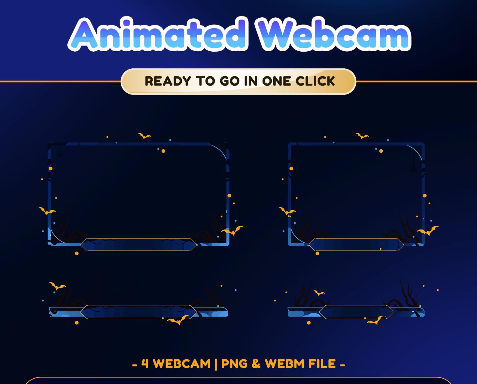 Creepy Midnight Animated Stream Pack for Twitch, Youtube, Halloween ...