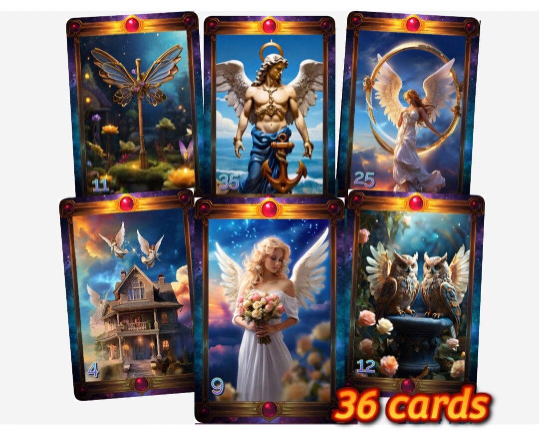 Printable Lenormand Oracle Deck, 36 PNG, Print at Home, Tarot Digital ...