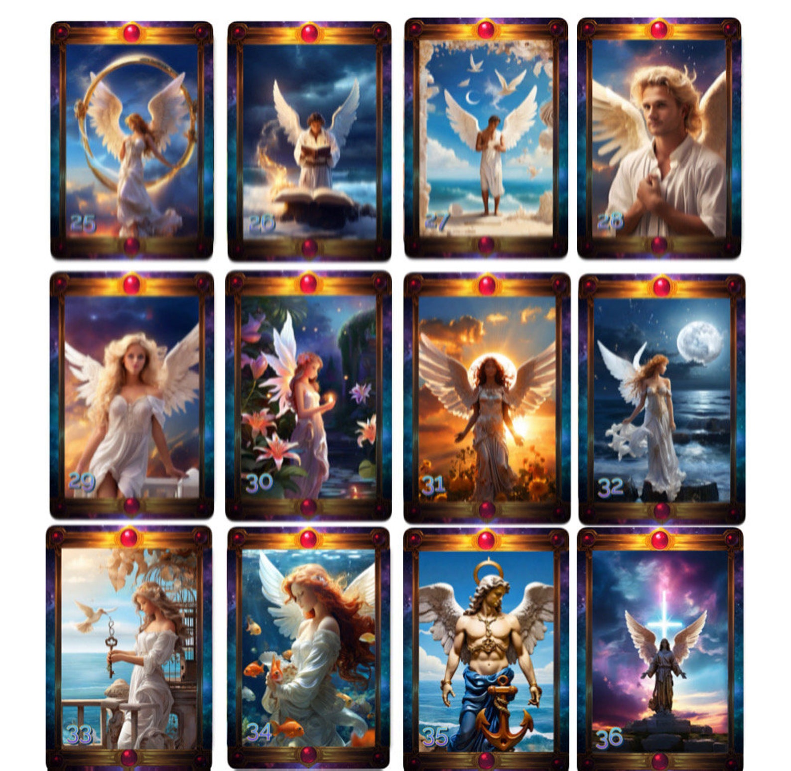 Printable Lenormand Oracle Deck, 36 PNG, Print at Home, Tarot Digital ...