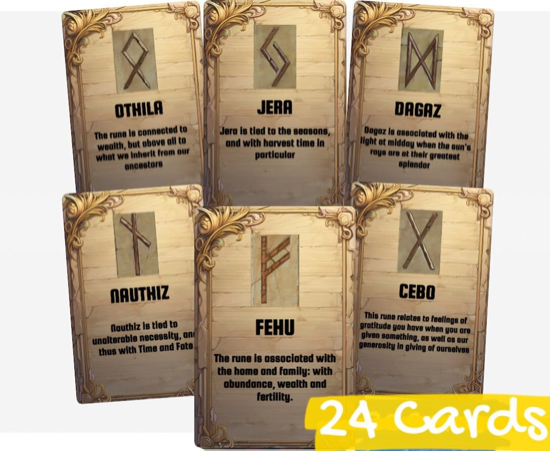 Printable Runes Cards Deck, Runes Digital, Print at Home, Runes PDF ...