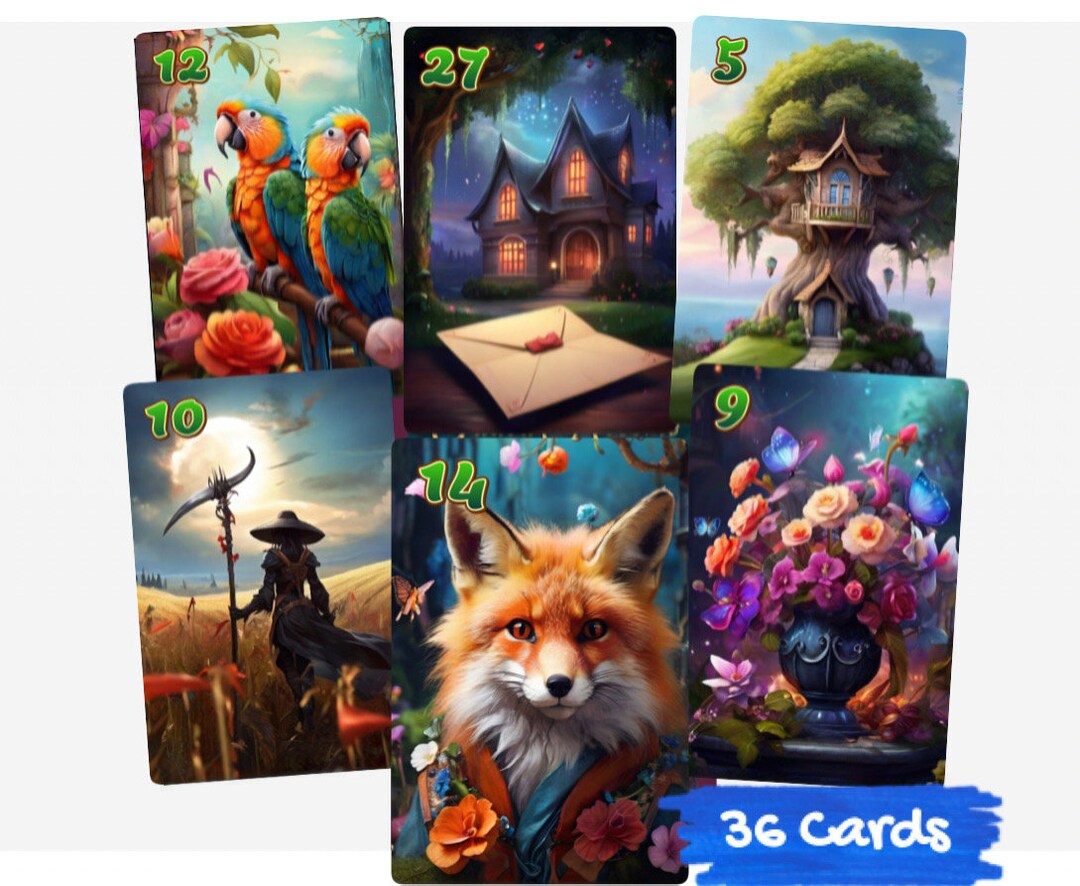 Magic Lenormand Oracle Cards Deck Unique 36-card Tarot & Oracle Combo ...