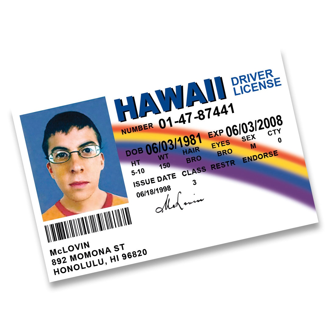 Driver License Mclovin From the Movie "superbad" 86х56 мм - Etsy