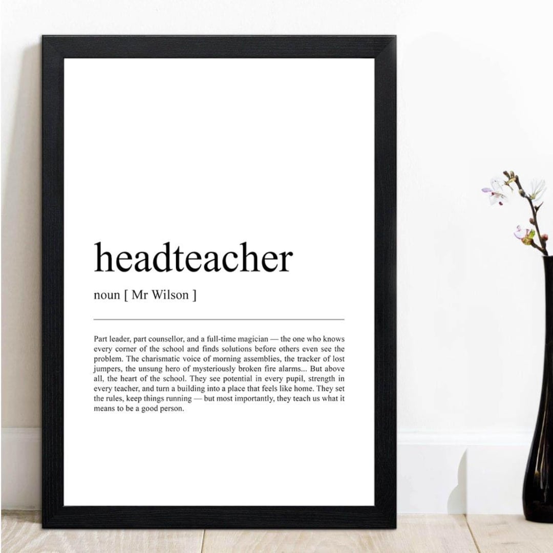 Personalised Head Teacher Definition Print: Custom Appreciation Gift ...