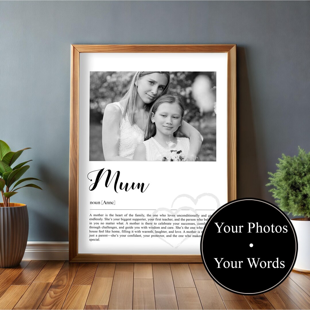 Personalised Mum Definition Print - Custom Mother Wall Art, Gift for ...