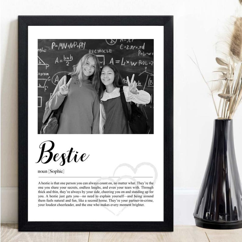 Personalised Best Friend Definition Print, Frame or Canvas, Custom ...